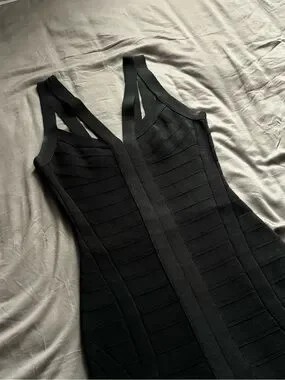 Guess | Dresses | Guess Black Bandage Dress With Gold Zipper | Poshmark